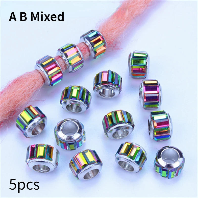 5pcs Hair Braid Dread Dreadlock Beads Clips Charms African Braids Cuffs ...