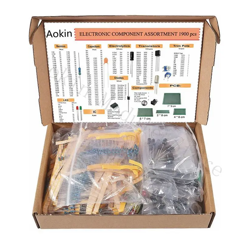 1900pcs-lot-Mega-Electronic-Component-Assortment-Kit-Transistors-Diodes ...