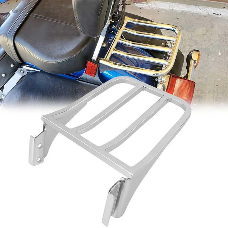 Chrome-Motorcycle-Luggage-Rear-Carrier-Luggage-Rack-For-Harley ...