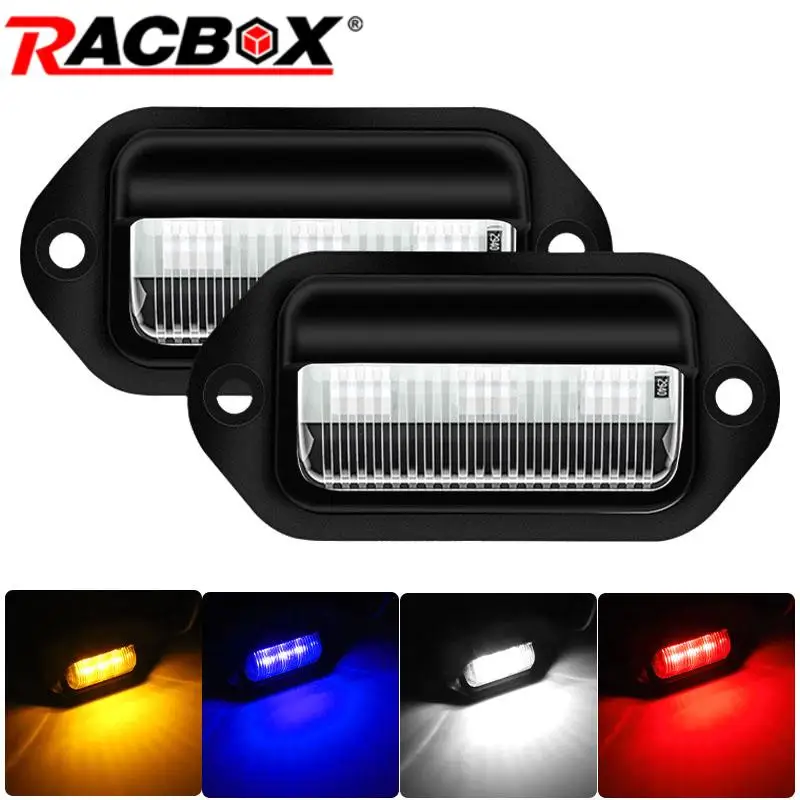 2PCS 6 LED Car License Plate Light For SUV Truck Trailer Van Bus RV ...