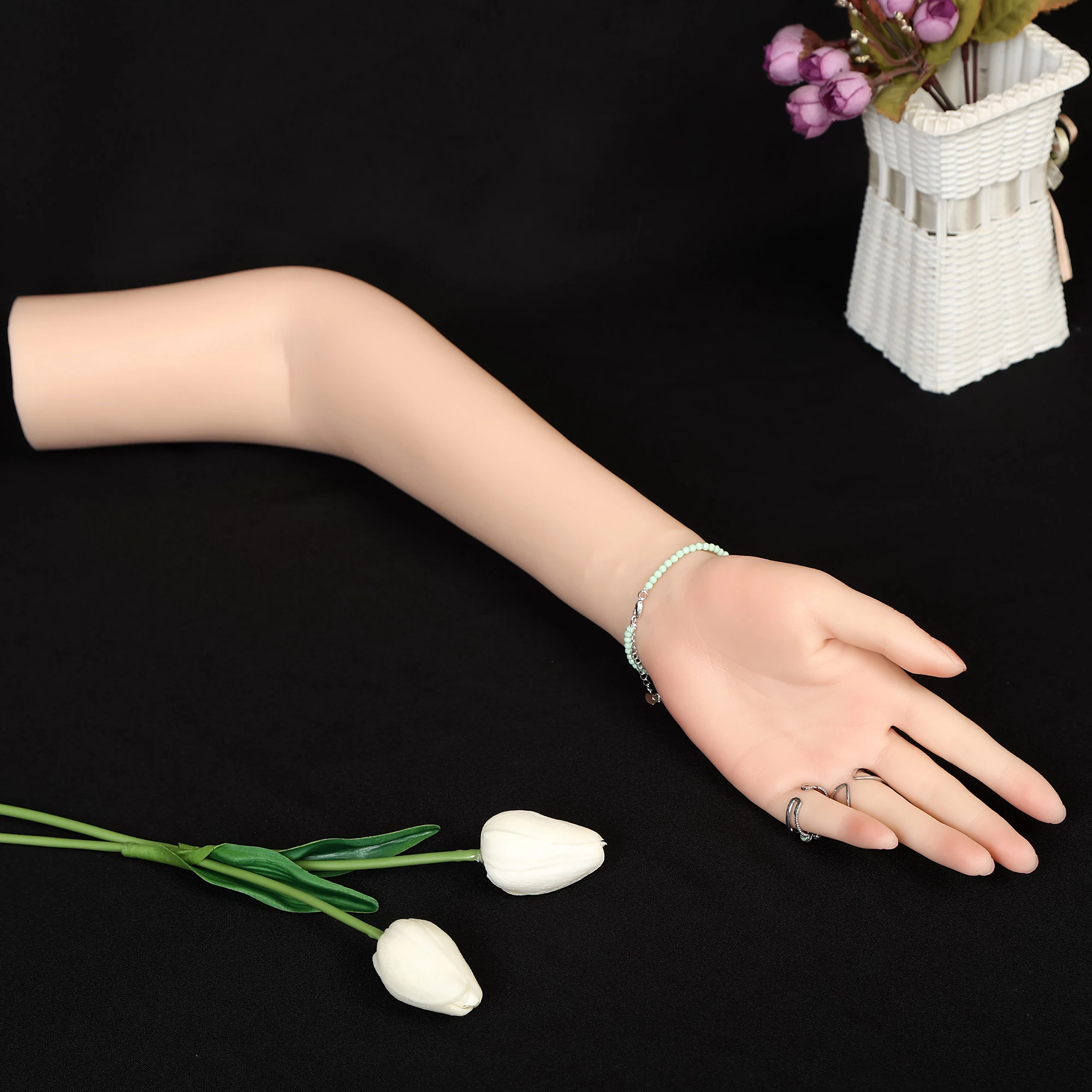 Female Silicone Hand Model Bendable Fake Nail Practice Film Television ...