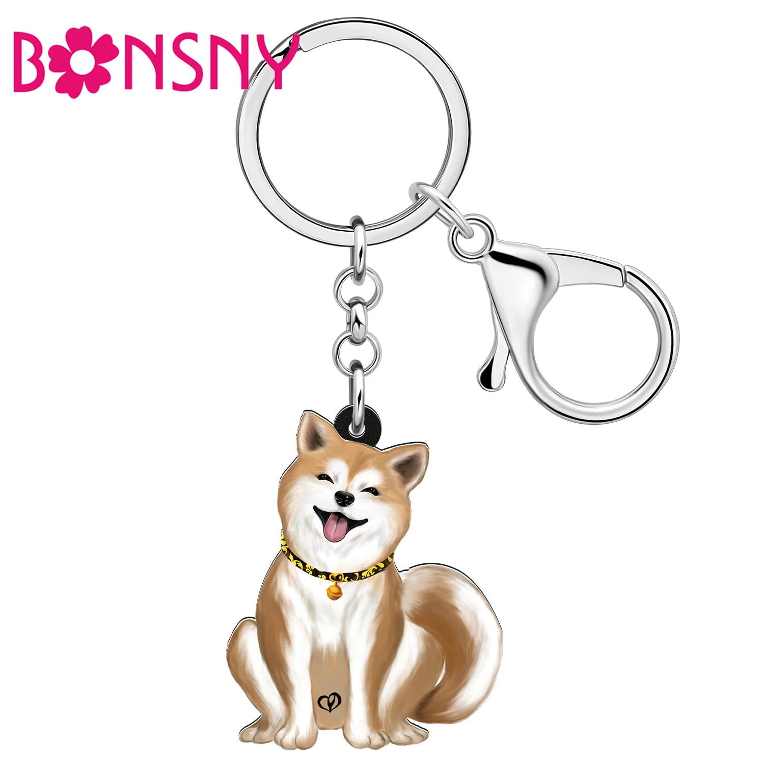 BONSNY-Acrylic-Cute-Japanese-Akita-Dog-Key-Chains-Keychains-Doggy-Puppy ...