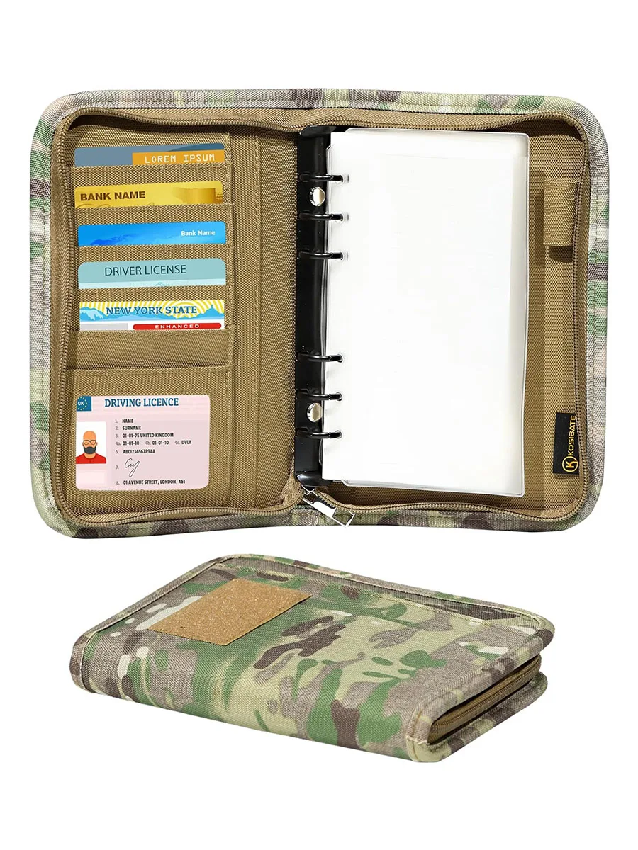 KOSIBATE-A6-Tactical-Notebook-with-Zippered-Padfolio-Ring-Binder-Loose ...