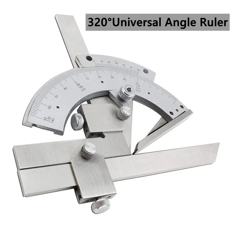 Universal Angle Ruler 320° Vernier Bevel Protractor DIY Precision Angle ...