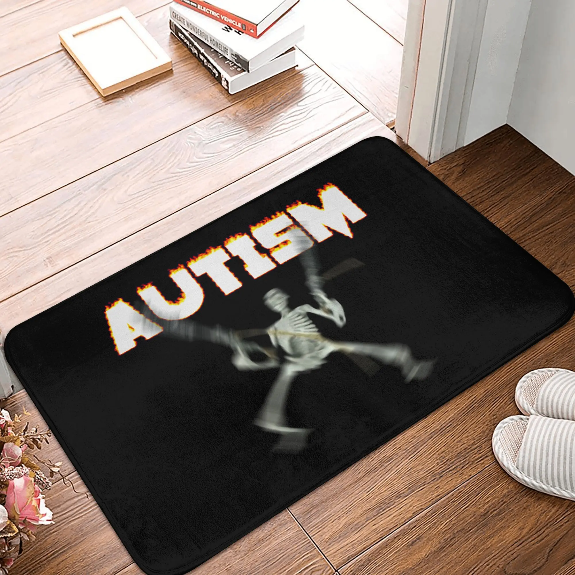 Funny Autism Skeleton Meme Doormat Mat Anti-Slip Kitchen Bathroom ...