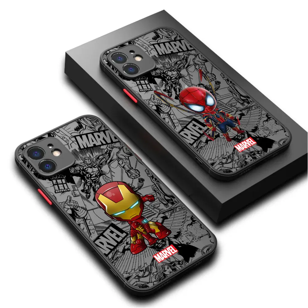 Marvel-Spiderman-ironman-Phone-Case-for-Apple-iPhone-14-13-Pro-Max-XR ...