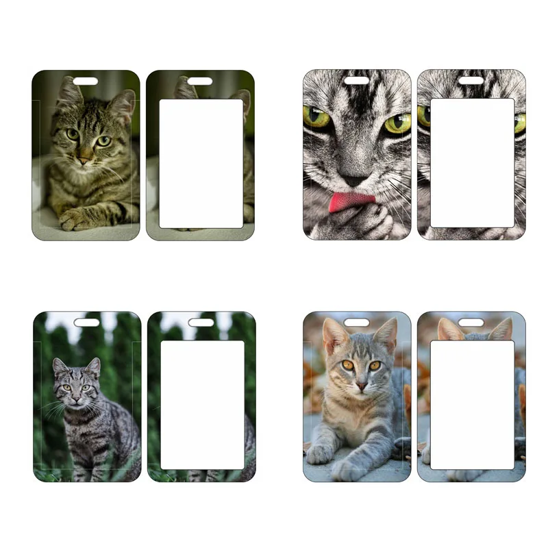 Cat-Pattern-ID-Card-Cover-Card-Container-Bus-Bank-Card-Case-Office ...