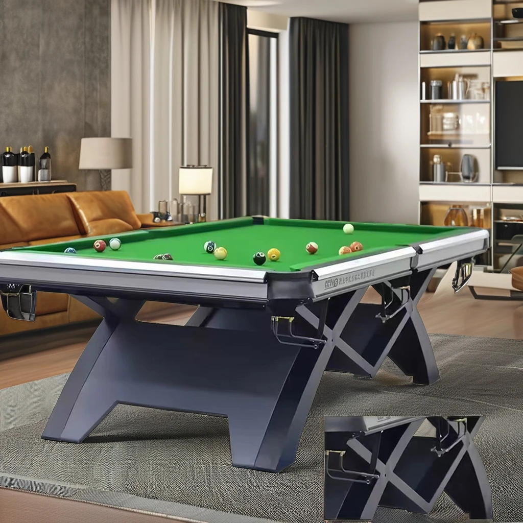 Chinese-Style Oak Metal Sports Table Pool Snooker Chinese Billiard Ball ...
