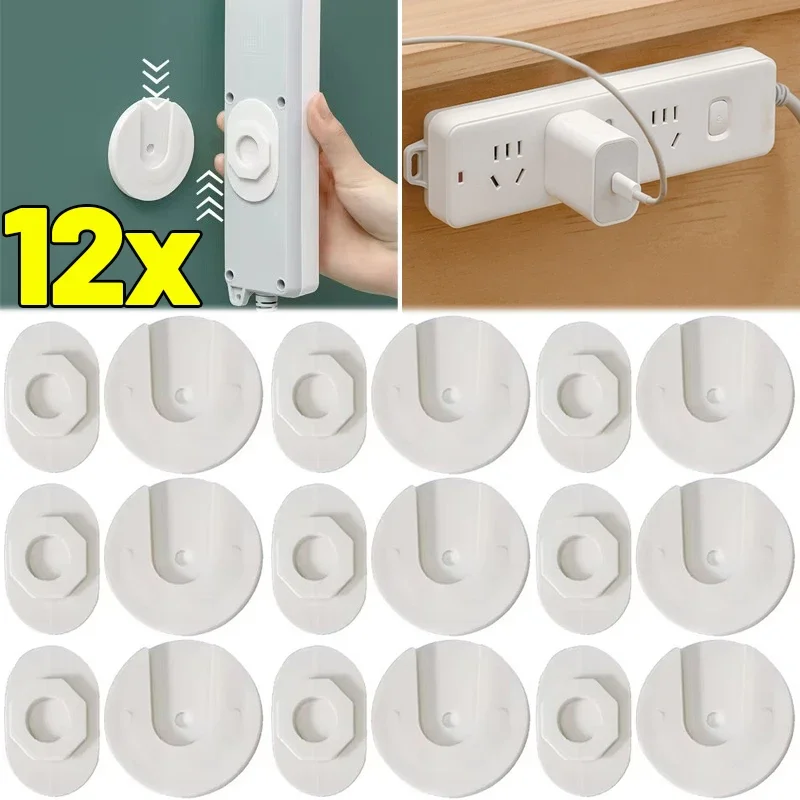 Punch-free Socket Holder Wall-Mounted Storage Hook Plug Racks Traceless ...