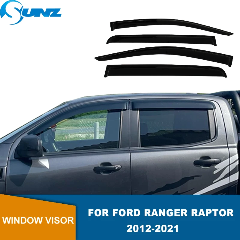 Side Window Deflector For Ford Ranger Raptor 2012 2013 2014 2015 2016 ...
