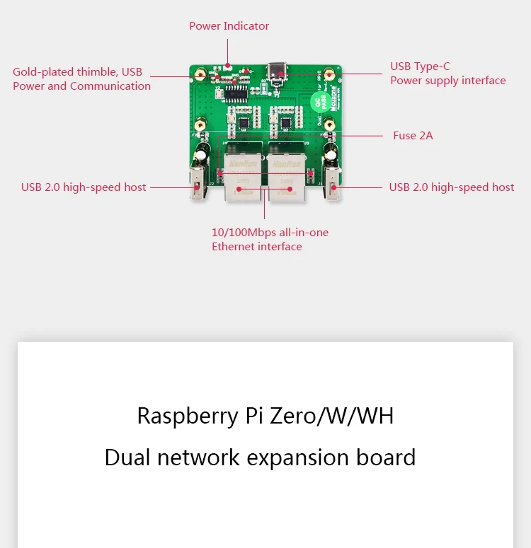Raspberry Pi Dual Network Expansion Board