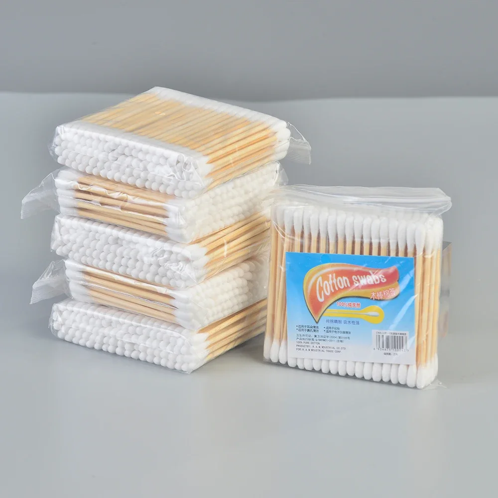 Cotton Swabs 10 Pack,Double-Tipped Cotton Buds,Cotton Swabs with Wooden ...