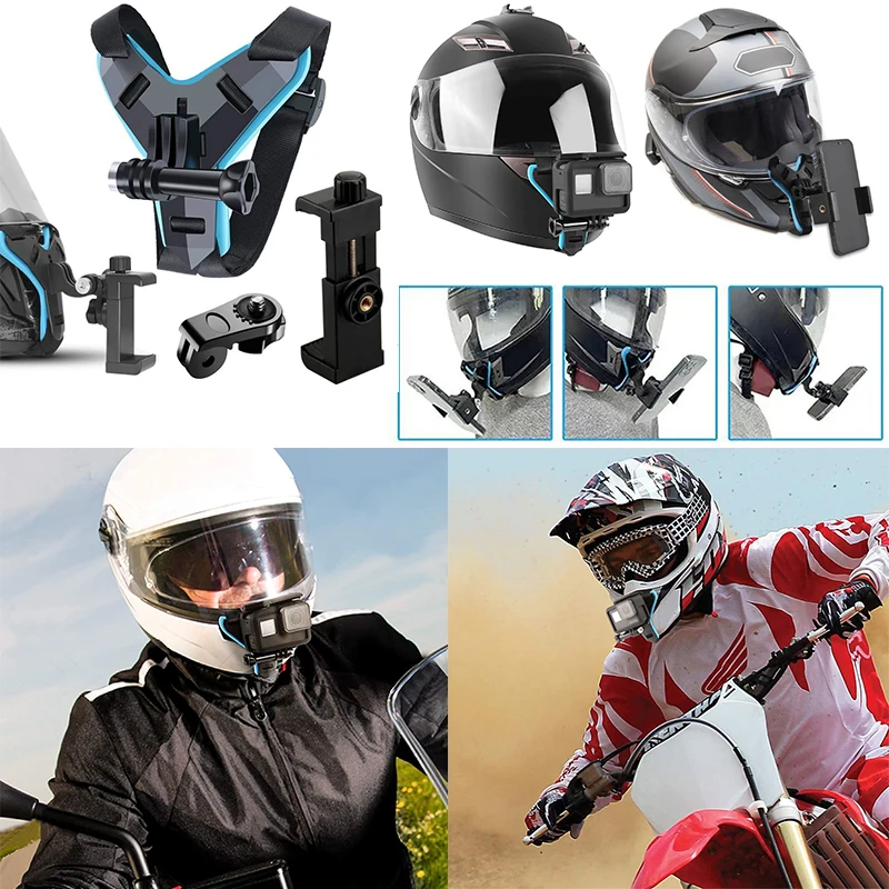Motorcycle Helmet Phone Mount - GoPro/FPV Camera Holder, Anti-Vibration ...