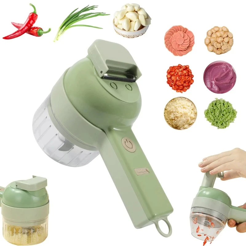 Handheld Elétrica Vegetable Cutter Set, Durable Chili Crusher ...