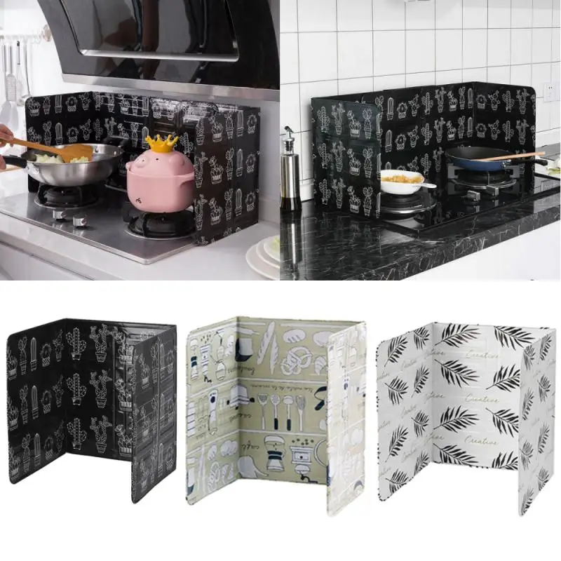 Foldable-Kitchen-Gas-Stove-Baffle-Plate-Board-Aluminum-Oil-Splash-proof ...