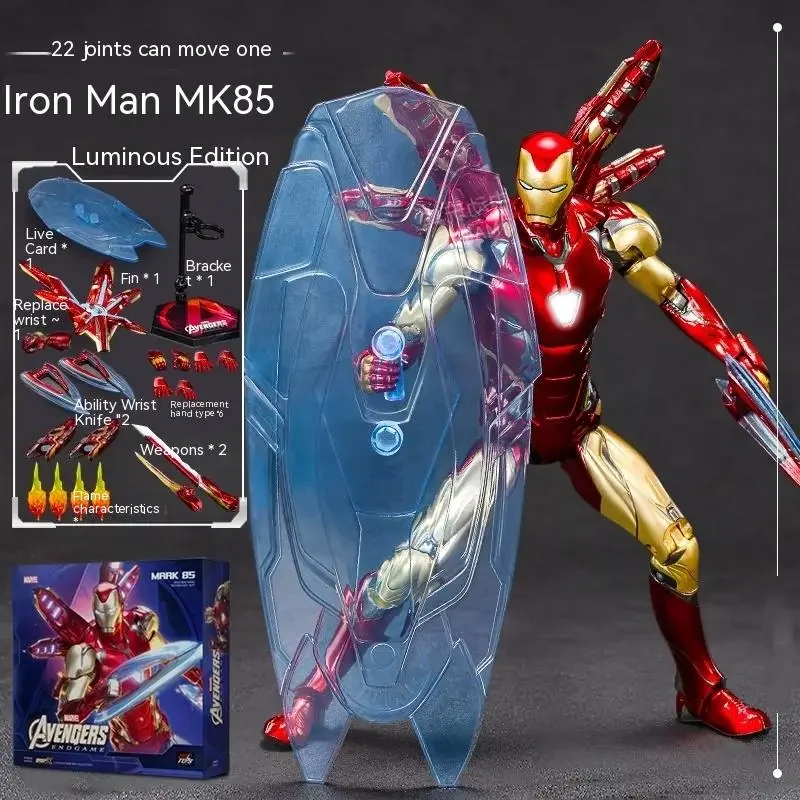 Figura de acción de lujo original de Zd Iron Man Mk85 2.0 con luz LED ...