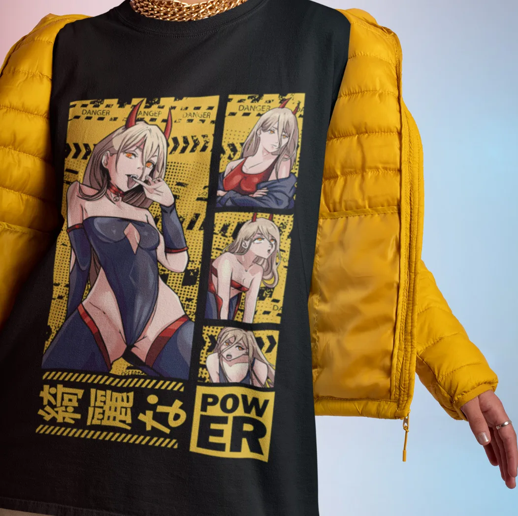 Chainsaw-Man-Shirt-Makima-Power-Tshirt-Poshita-T-Shirt-Denji-Anime ...