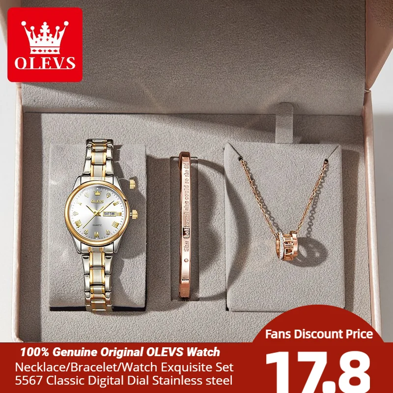 OLEVS-5563-Classic-Quartz-Watch-for-Women-Set-Elegant-Dress-Luminous ...