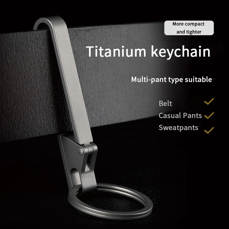 Keychain-Pocket-Clip-Titanium-Key-Holder-with-Detachable-Keyring-for ...