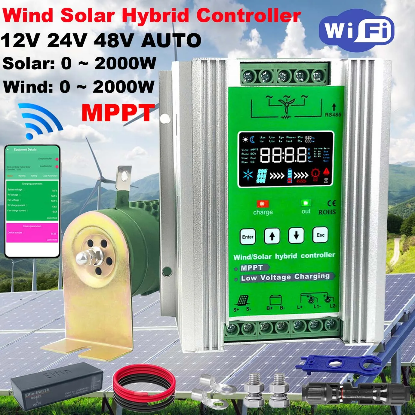 4000W-12V24V48V-MPPT-Upgraded-Hybrid-Solar-Controller-Wind-Turbine-With ...