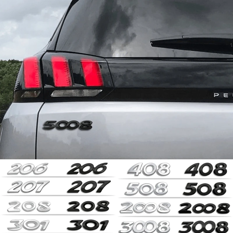 Metal-Car-Sticker-Auto-Body-Trunk-Emblem-Decal-for-Peugeot-206-207-208 ...