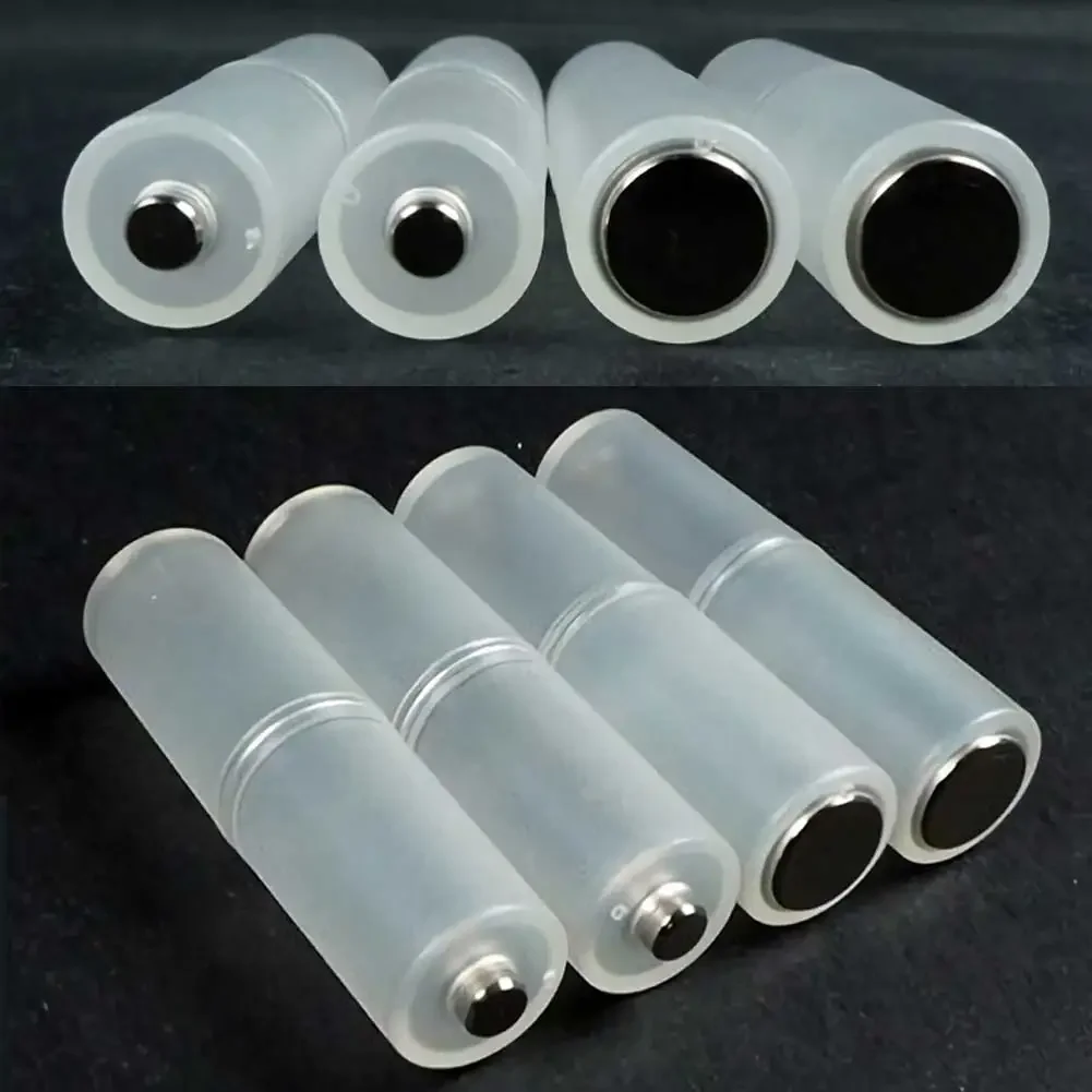 4Pcs AAA to AA Size Cell Battery Box Converter Batteries Holder Plastic ...