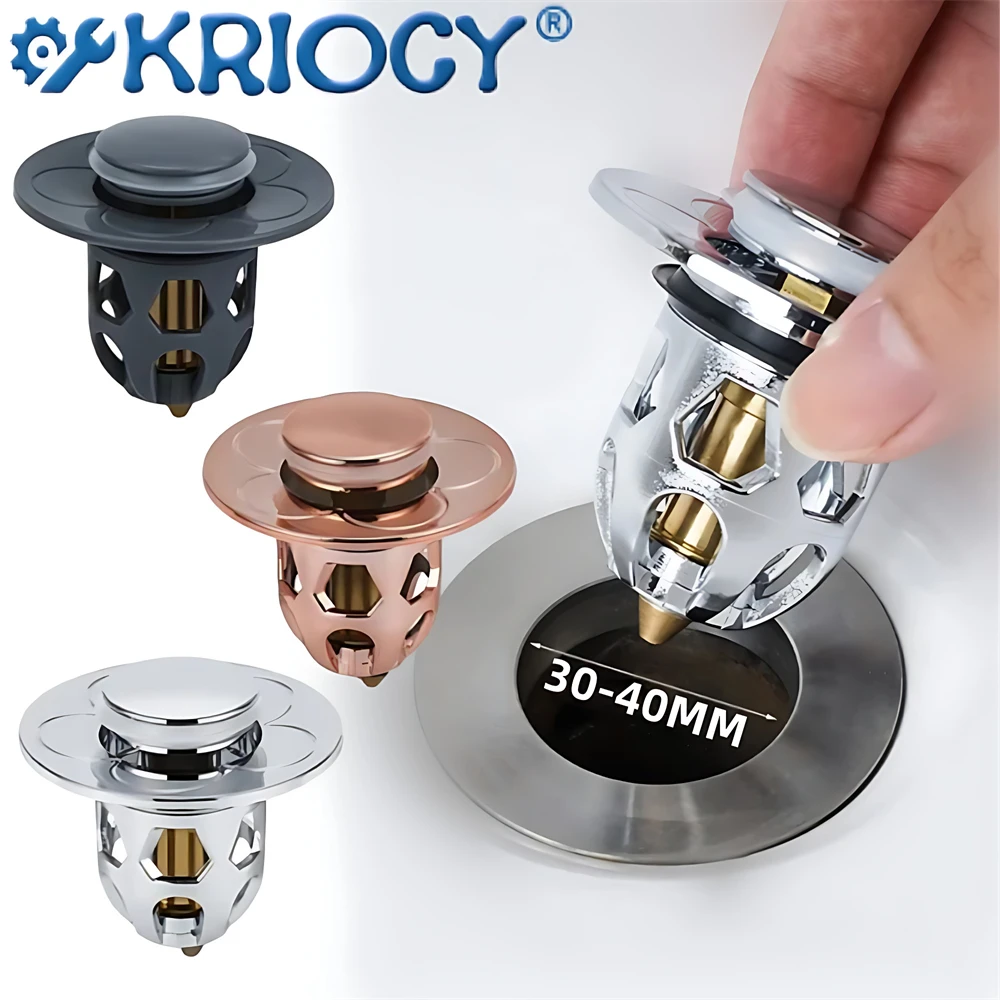 Universal-Bathroom-Sink-Stopper-Stainless-Steel-Push-Type-Bullet-Core ...