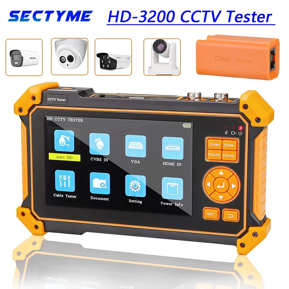 Sectyme-HD-3200-Portable-CCTV-tester-With-5-inch-TFT-LCD-Screen-4K-8MP ...