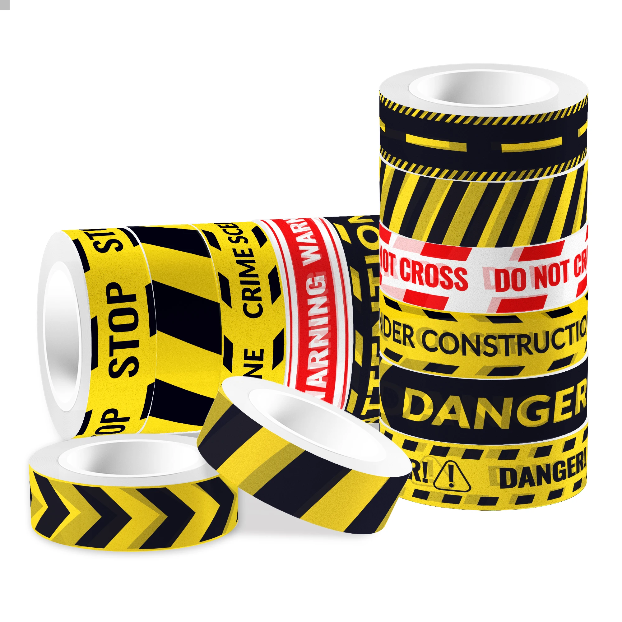 12-Rolls-Masking-Washi-Tape-Cartoon-Construction-Danger-Sign-Party ...