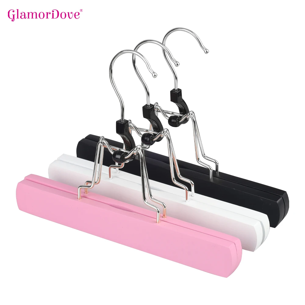 Hair-Extension-Hanger-Holder-Non-Slip-Skirt-Hangers-Wooden-Pants ...