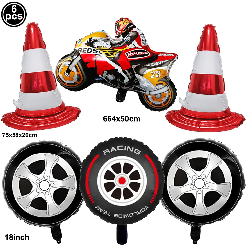 Large-Motorcycle-Foil-Balloon-Racing-Safety-Traffic-Cone-Tire-Car-Wheel ...