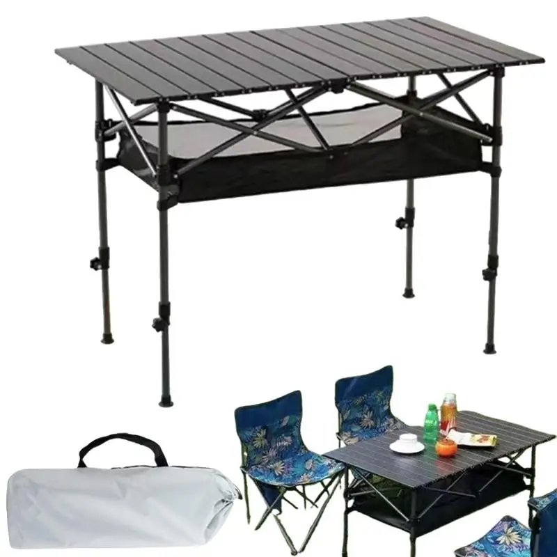 Folding Table Camping Foldable Carbon Steel Camp Table With Storage Bag ...