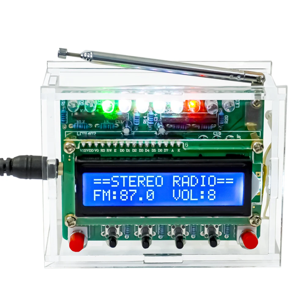 DIY-FM-Radio-Electronic-Kit-Adjustable-Frequency-87-108MHZ-LCD1602 ...