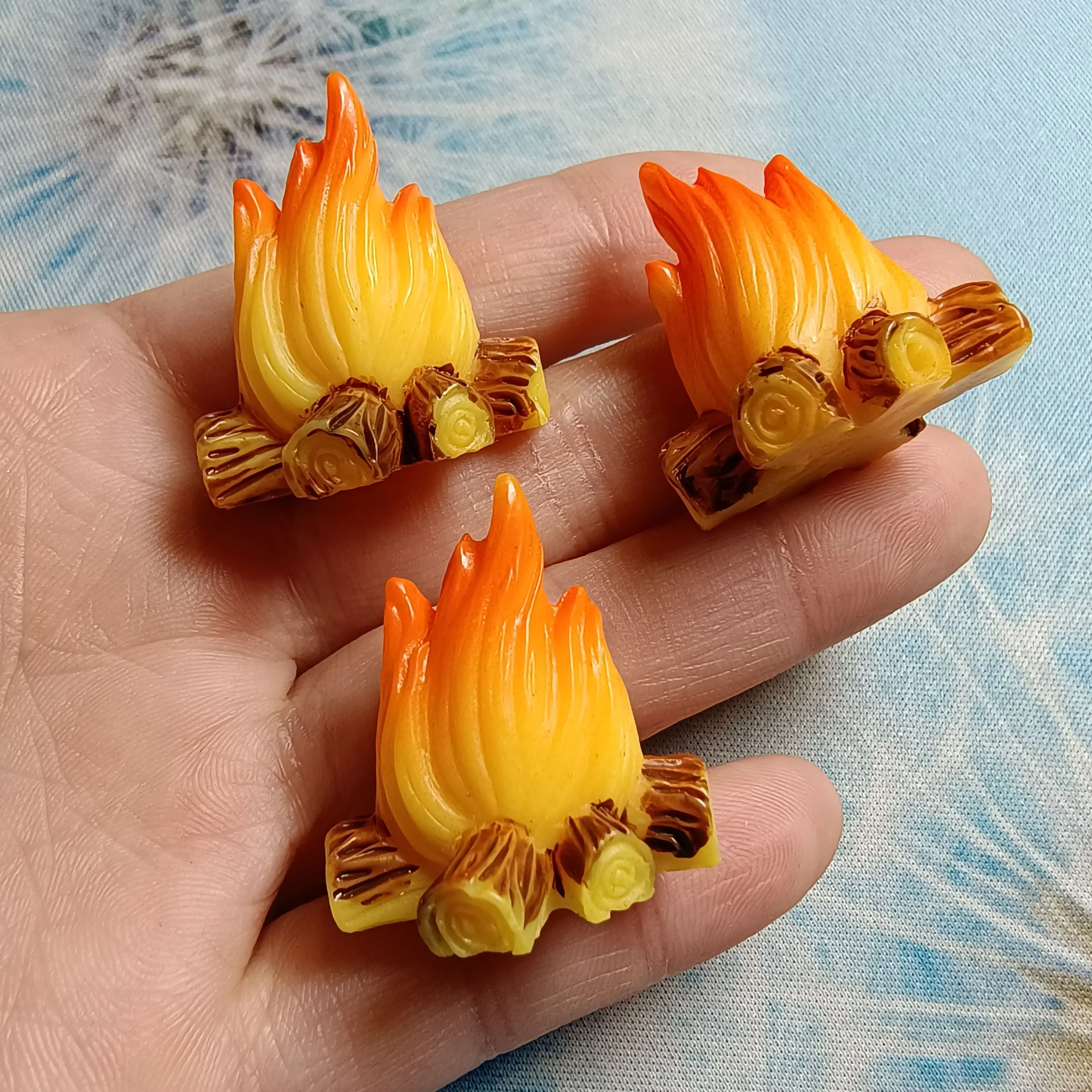 Campfire-Fire-Model-Resin-Flame-Artificial-Miniatures-Micro-Fireplace ...
