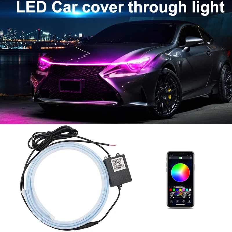 Start-Scan-LED-Car-Hood-Atmosphere-Light-Strip-Waterproof-Flexible ...