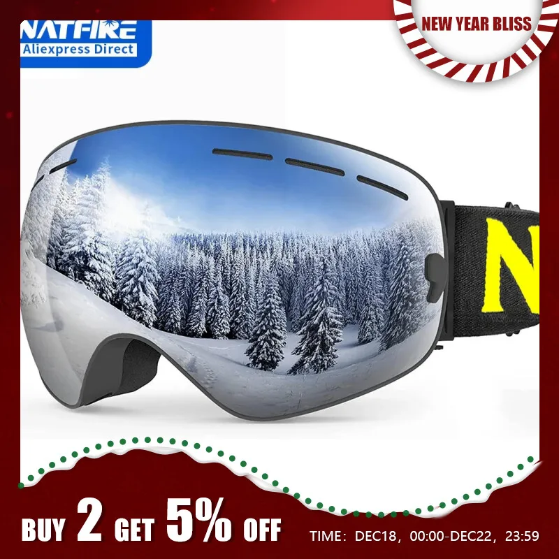 NATFIRE-Ski-Goggles-Double-Layers-Anti-fog-UV400-Snowboard-Snow-Goggles ...