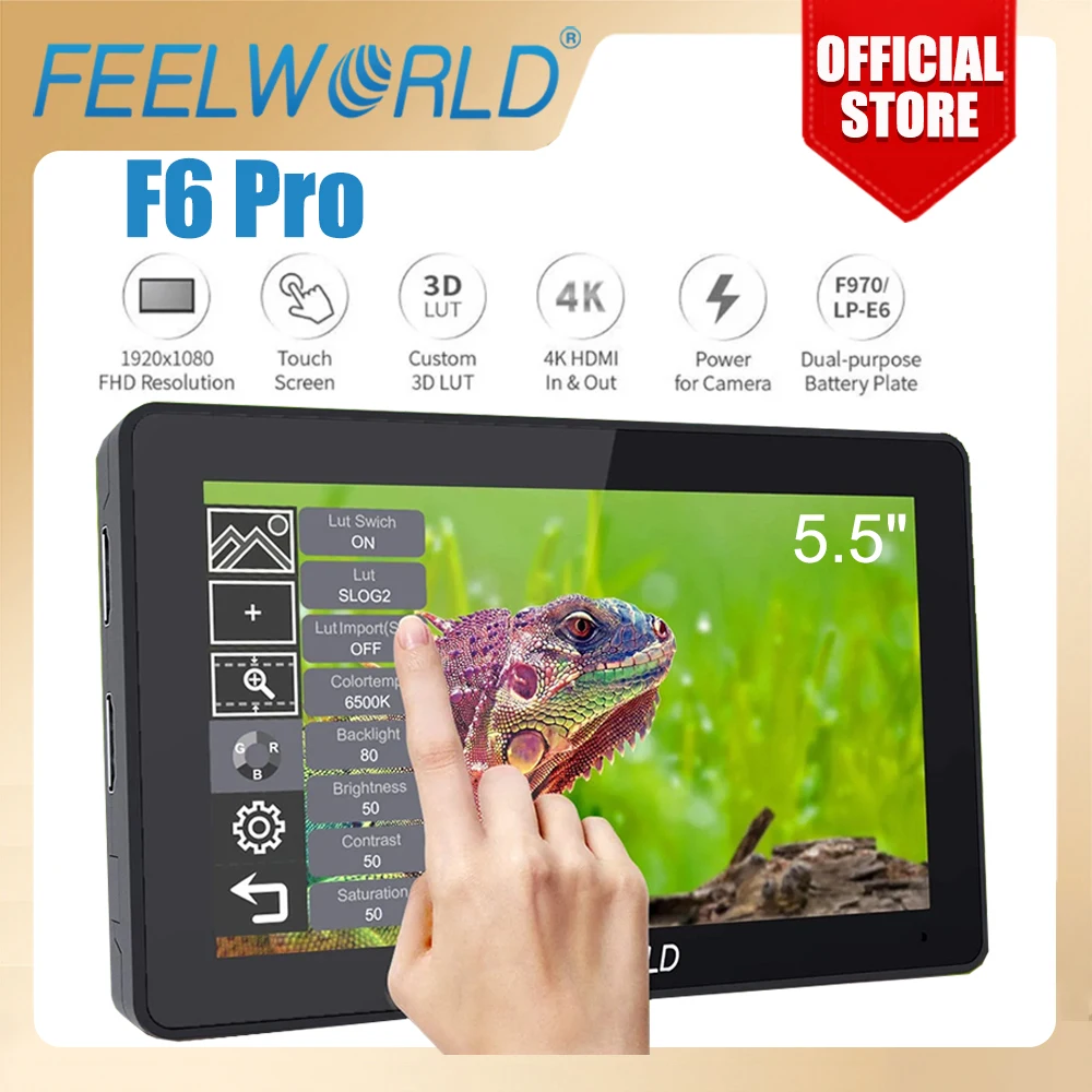 FEELWORLD-4K-Monitor-5-5-Polegada-F6-PLUS-na-c-mera-DSLR-3D-LUT-Touch ...