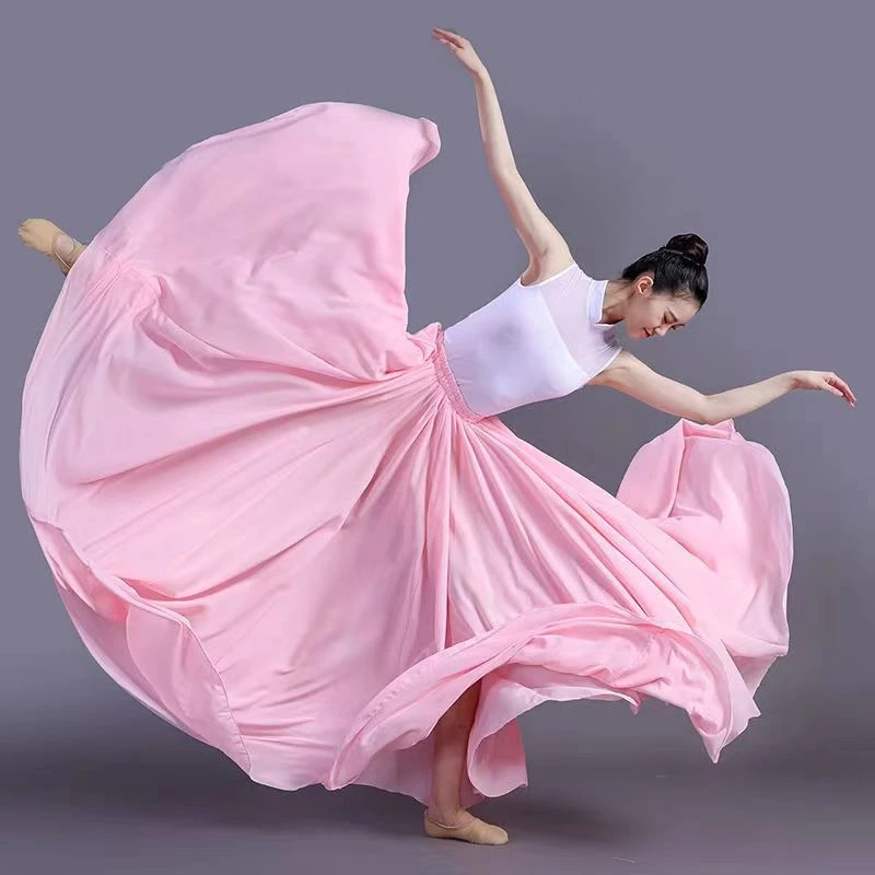 360/540/720 Degree Chiffon Skirt Ballet Belly Dance Women Gypsy Long ...