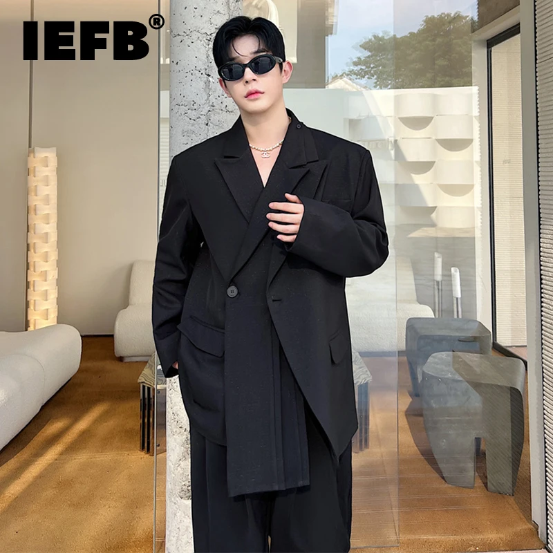 IEFB-Korean-Style-Casual-Suit-Coat-Ruffian-Men-Handsome-Trend-Fake-Two ...
