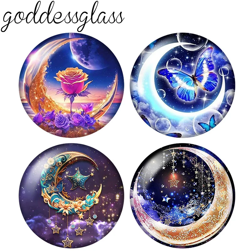 New Night Crescent Moon Style Stars Butterfly10pcs 12mm/18mm/20mm/25mm ...