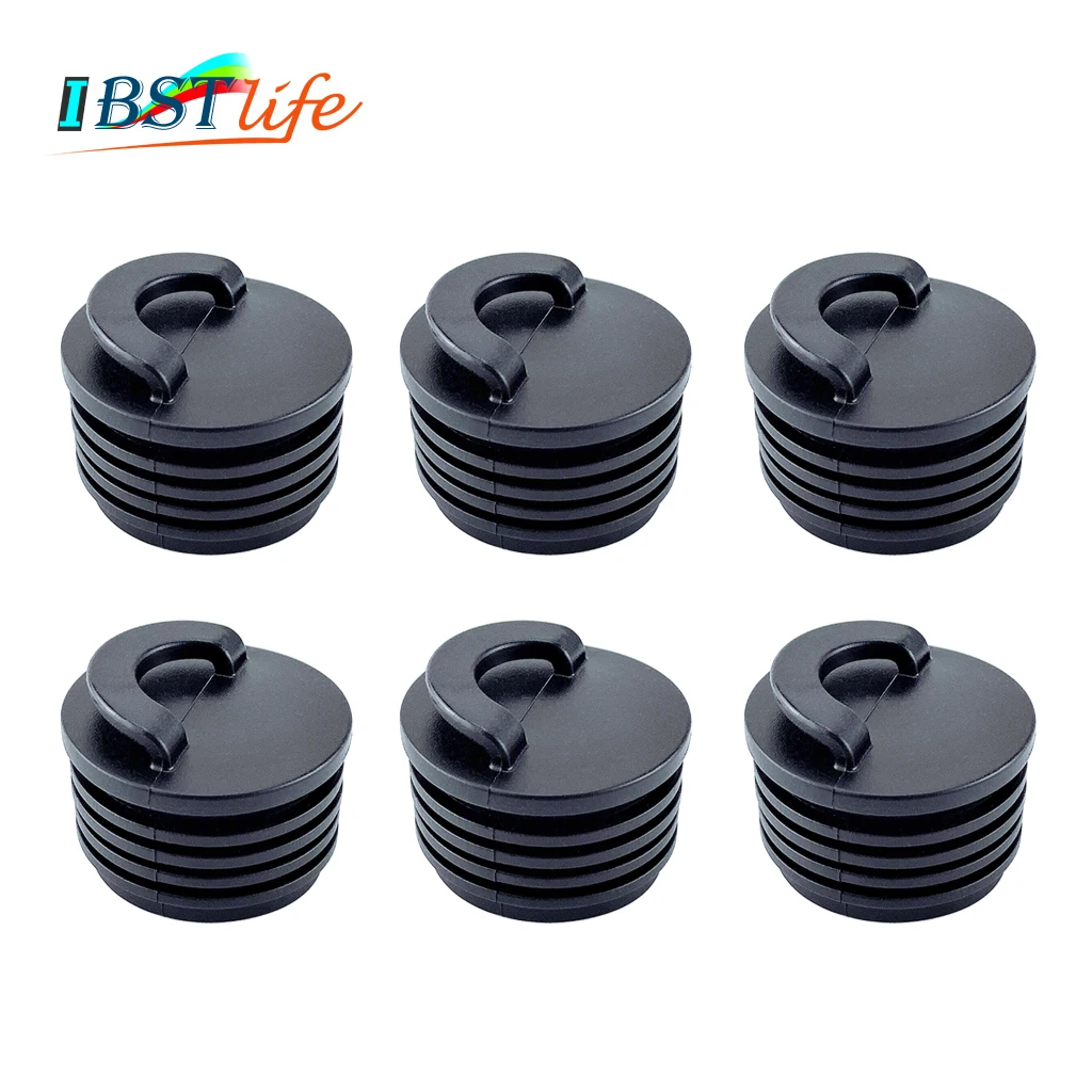 6PCS Universal 40mm Black Rubber Drain Holes Plugs Scupper Stopper ...