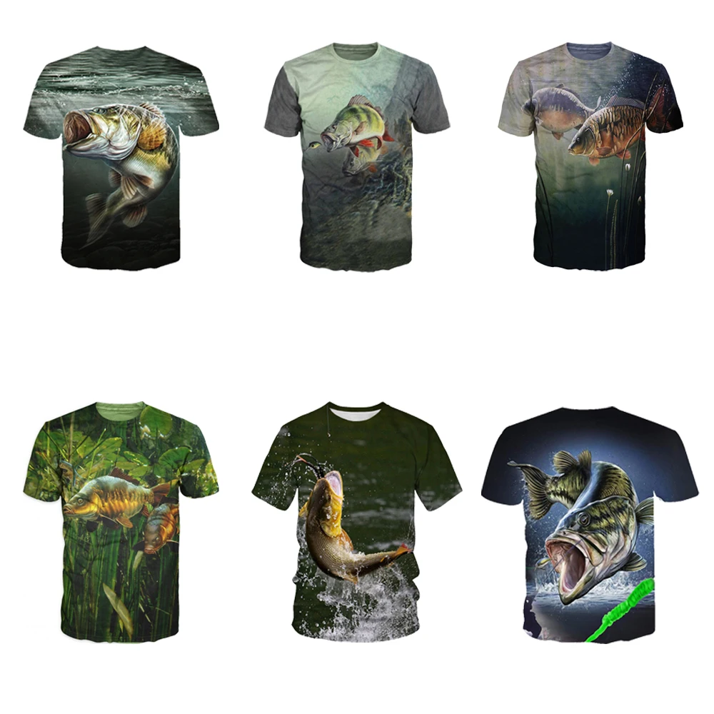3D-Fish-Printed-T-Shirt-for-Men-Summer-Men-s-Carp-Fishes-Funny-T-shirts ...