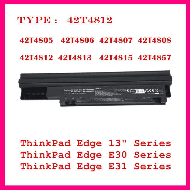 42T4812 42T4813 42T4815 42T4808 Laptop Battery For Lenovo ThinkPad Edge ...