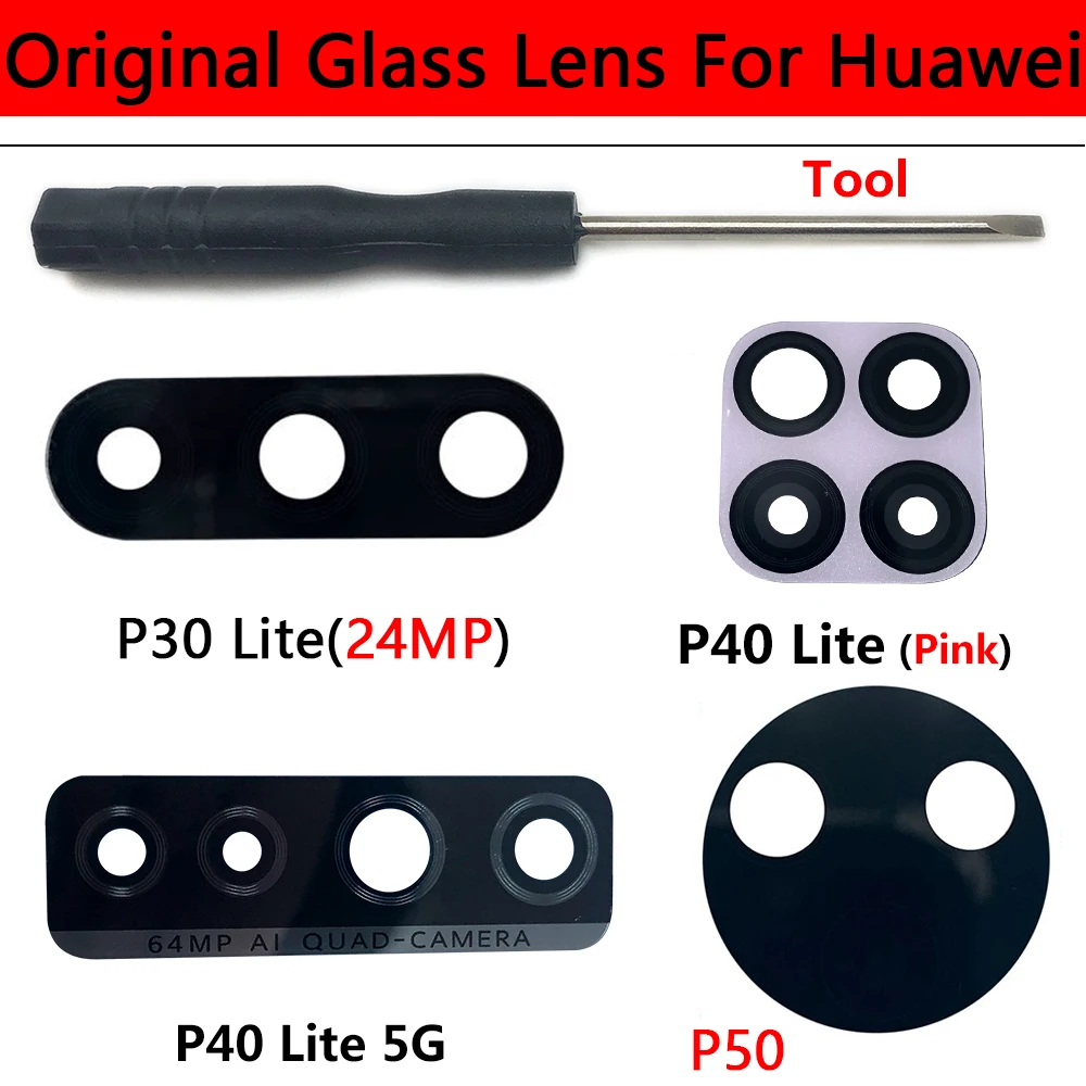 2Pcs Original Rear Back Glass Lens With Glue Sticker For Huawei P30 P20 ...