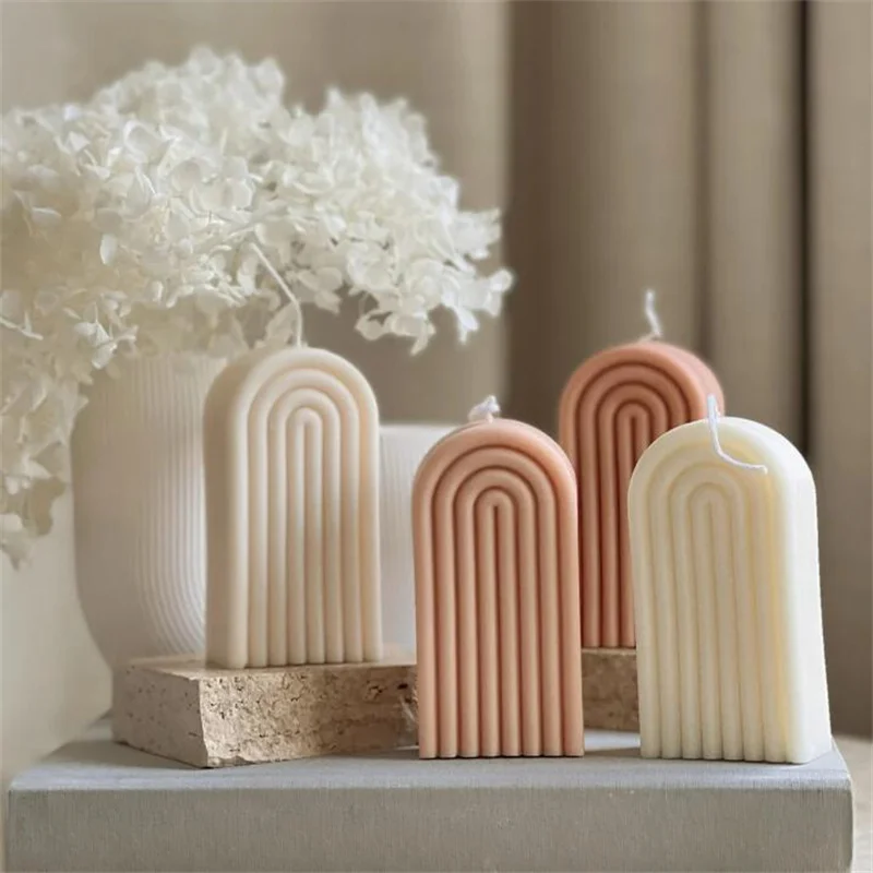 14cm Rainbow Arch Candle Silicone Mold DIY Rainbow Bridge Geometry ...
