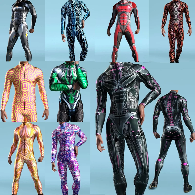 Kids-and-adults-Cool-Cyber-Punk-warrior-Mechanical-Armour-Jumpsuit-Punk ...