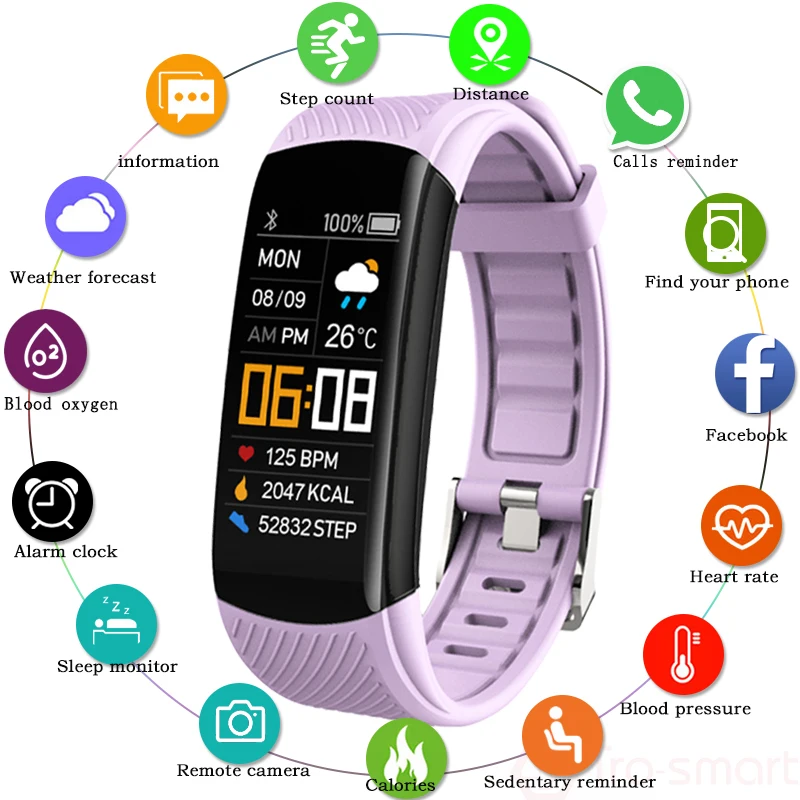 Pulseira-inteligente-rastreador-de-fitness-mulheres-press-o-arterial-monitor-de-freq-ncia-card ...