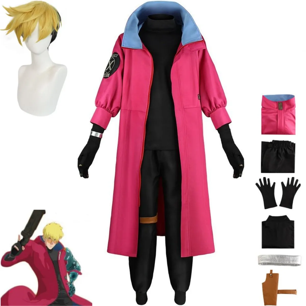 2023-Mais-novo-Anime-Trigun-Vash-O-Stampede-Cosplay-Traje-Rosa-Vermelho ...