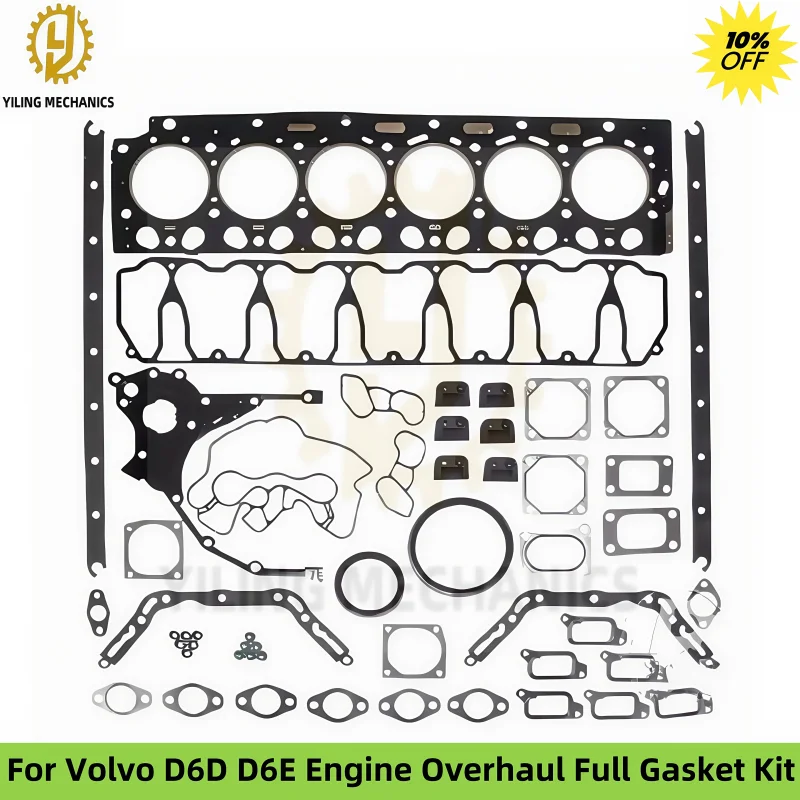 Suitable for Volvo D6D D6E engine seal overhaul kits,including cylinder ...