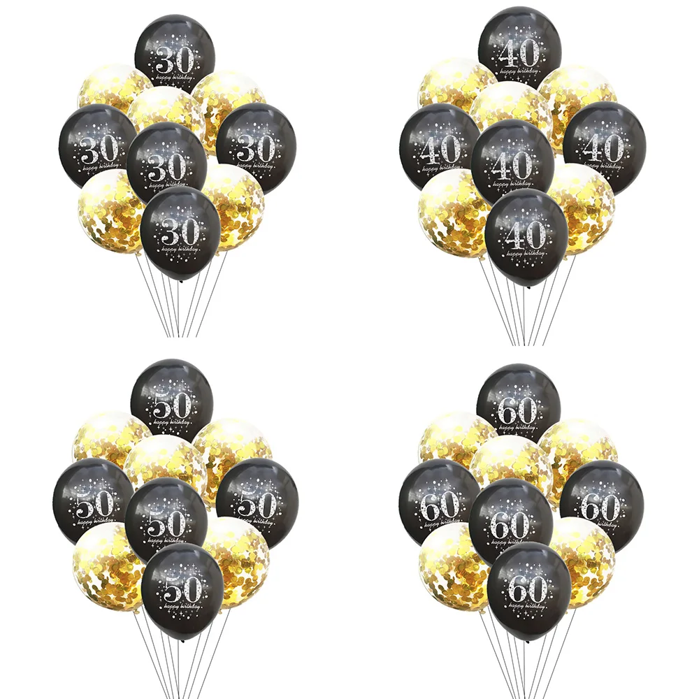 10pcs Inflatable Confetti Balloons 12inch Latex Balloons 30 40 50 60 ...
